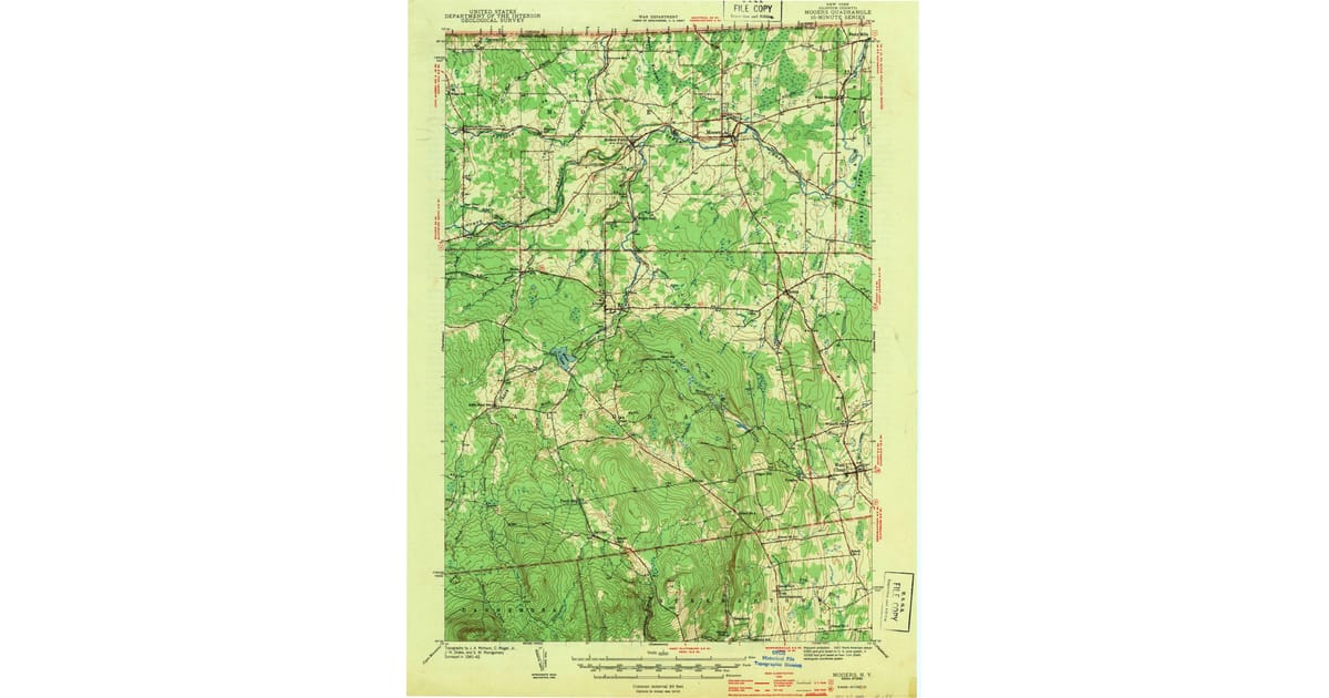 1943 Map of Mooers, Clinton County, NY — High-Res | Pastmaps