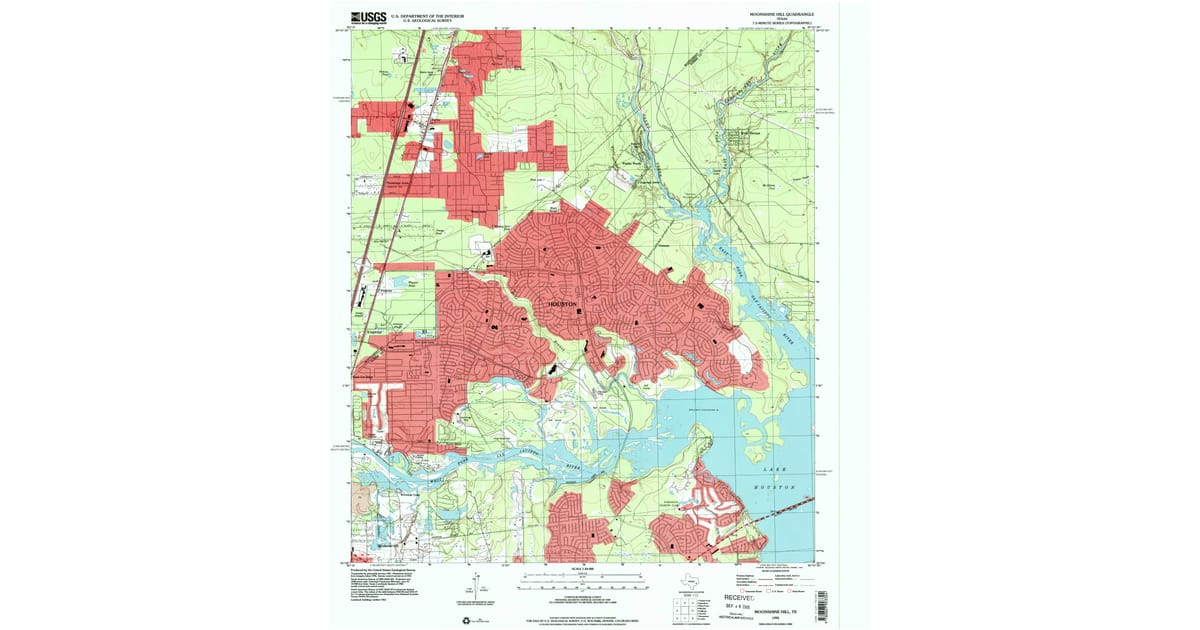 1990s Maps of Island Greens, Harris County | Pastmaps