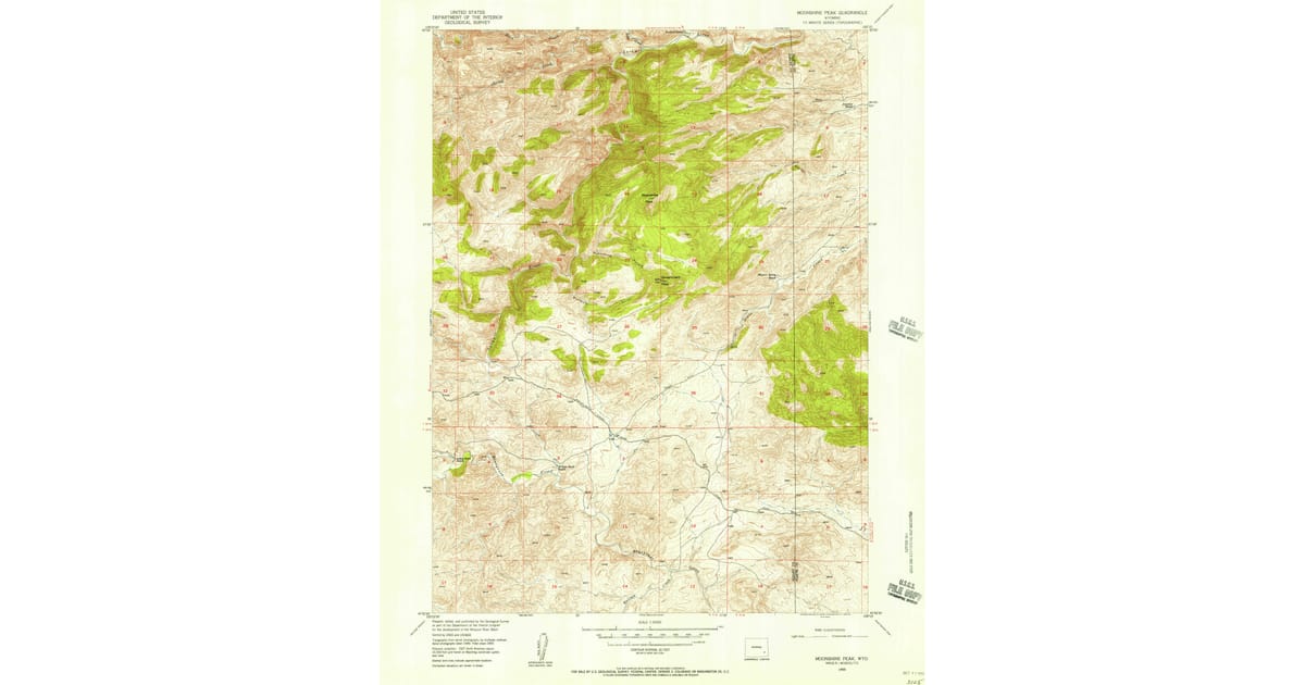 1955 Map of Moonshine Peak, Albany County, WY — High-Res | Pastmaps