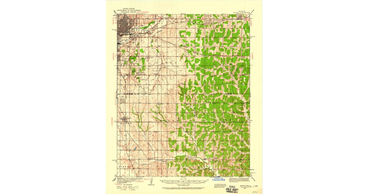 1934 Map of Moore, OK — High-Res | Pastmaps