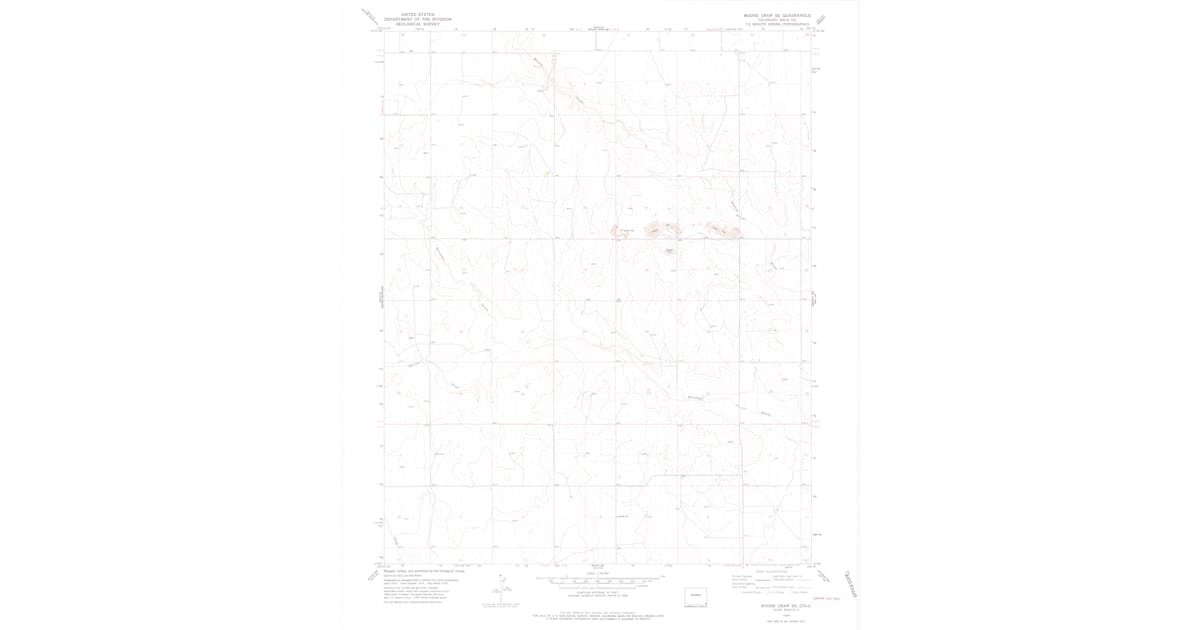 1978 Map of Moore Draw SE, Baca County, CO — High-Res | Pastmaps