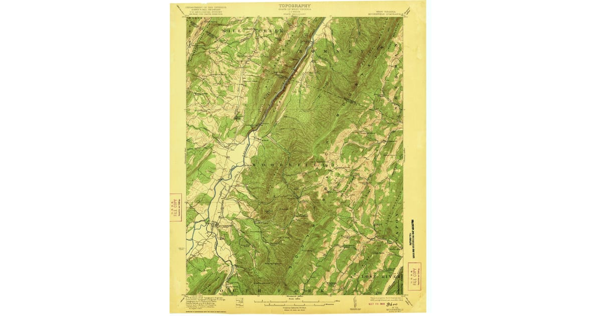 1922 Map of Moorefield, WV — High-Res | Pastmaps