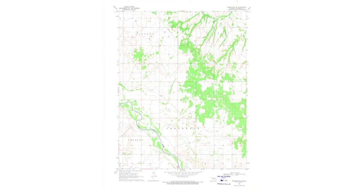 1969 Map of Mooreland SE, Woodward County, OK — High-Res | Pastmaps