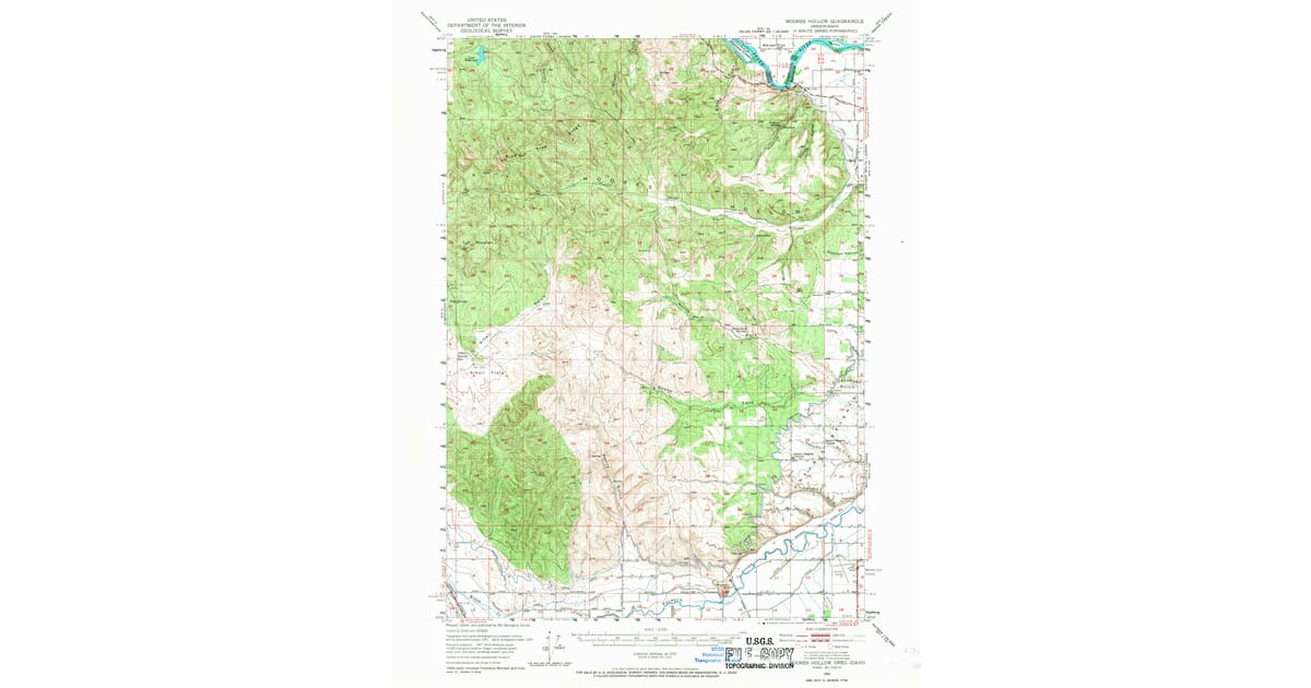 1951 Map of Moores Hollow, Malheur County, OR — High-Res, 1967 Print ...