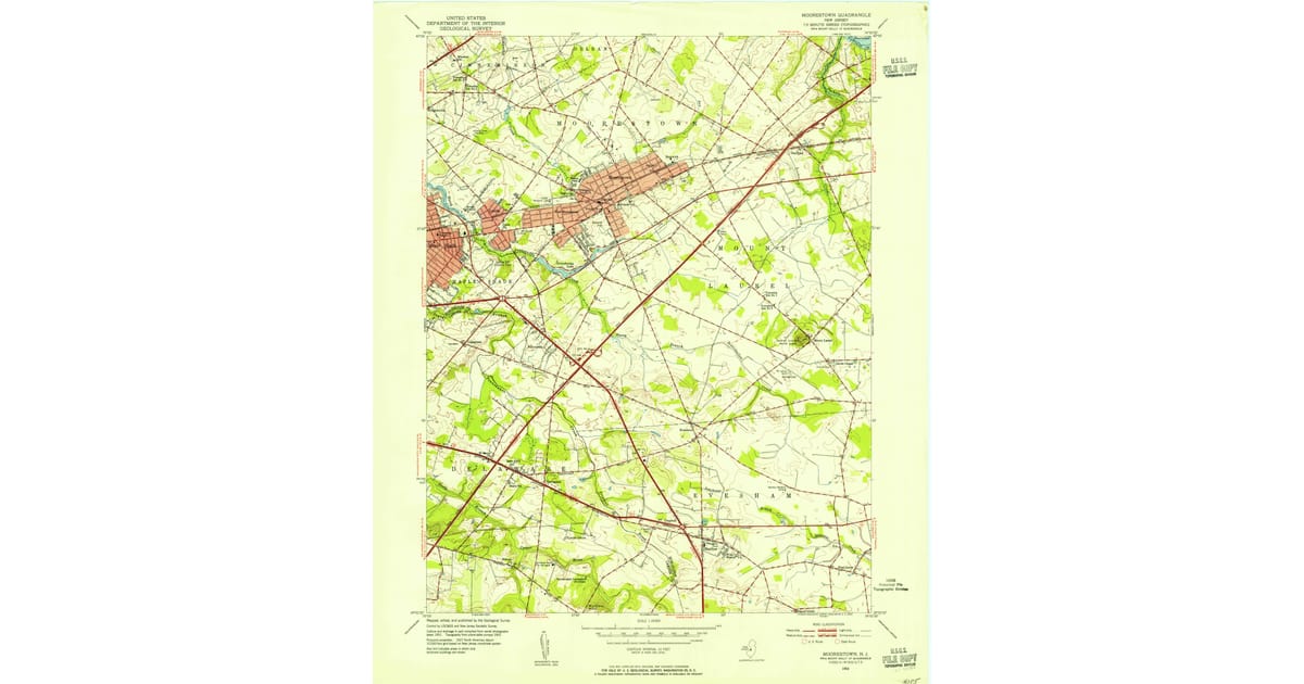 1953 Map of Moorestown, Burlington County, NJ — High-Res | Pastmaps