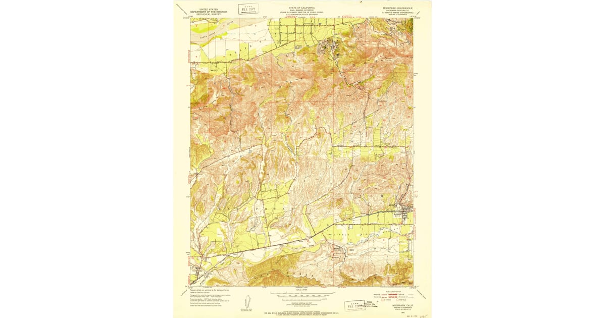 1951 Map of Moorpark, CA — High-Res | Pastmaps