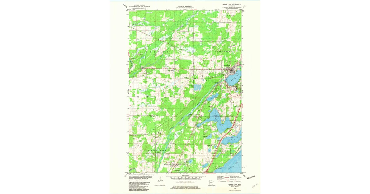 1981 Map of Moose Lake, MN — High-Res | Pastmaps