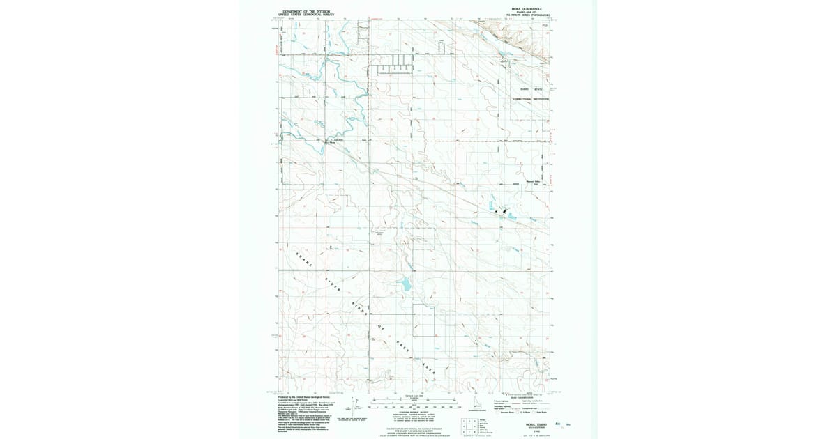 1992 Map of Mora, Ada County, ID — High-Res | Pastmaps