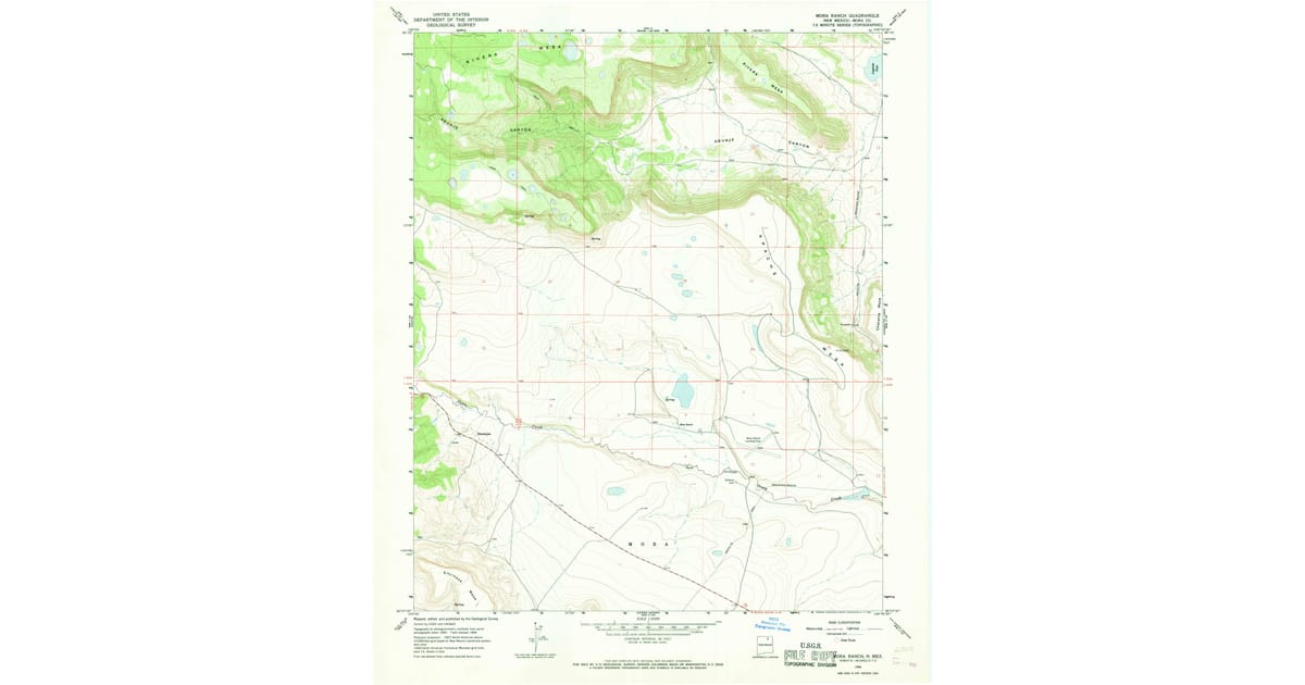1966 Map of Mora Ranch, Mora County, NM — High-Res | Pastmaps