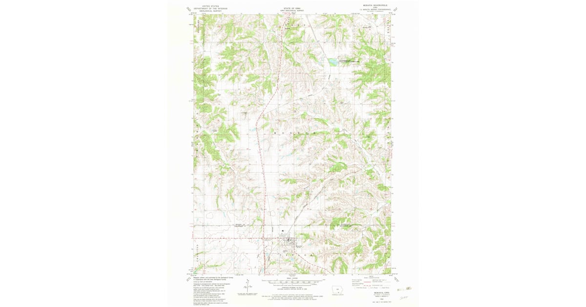 1982 Map of Moravia, IA — High-Res | Pastmaps