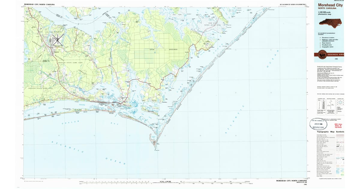 1980s Maps of Atlantic Beach, NC | Pastmaps