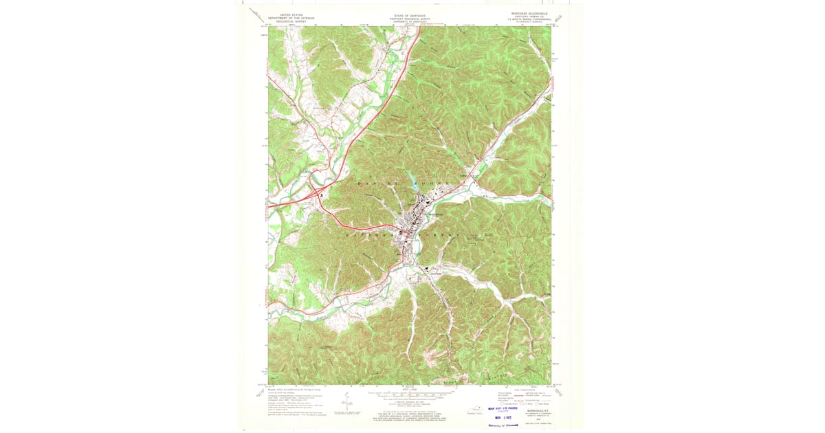1970 Map of Morehead, KY — High-Res | Pastmaps