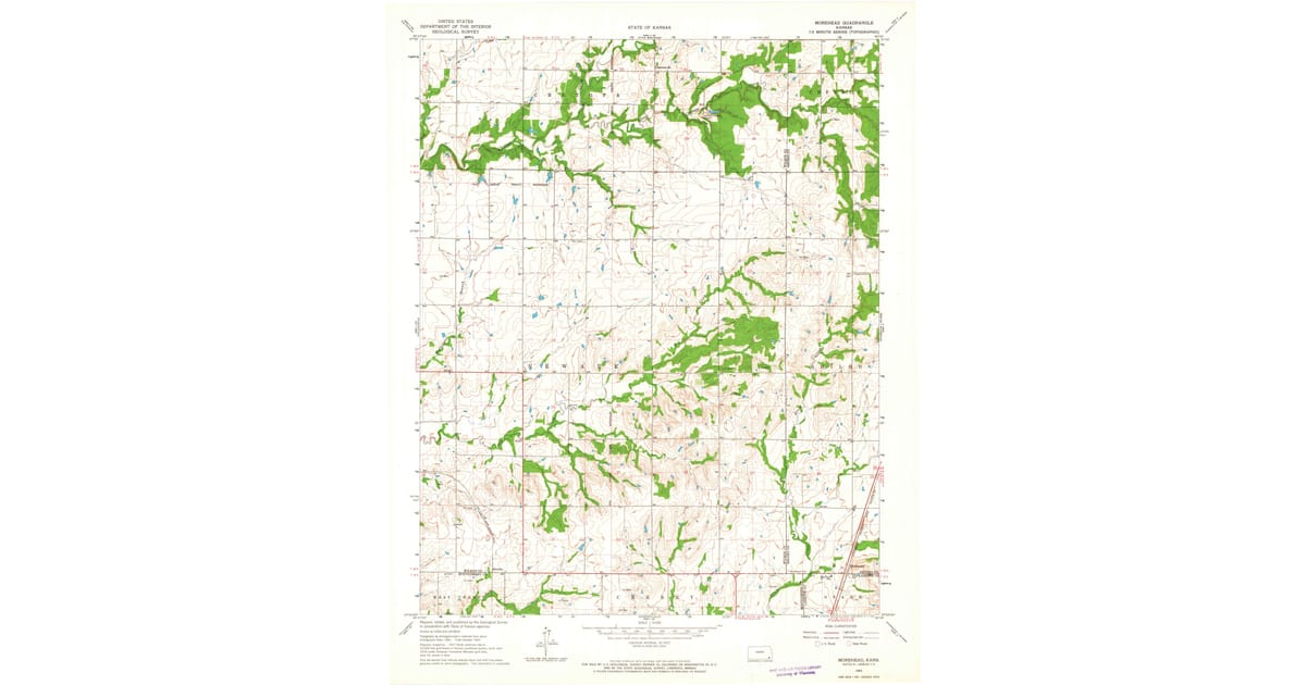 1963 Map of Morehead, Wilson County, KS — High-Res | Pastmaps