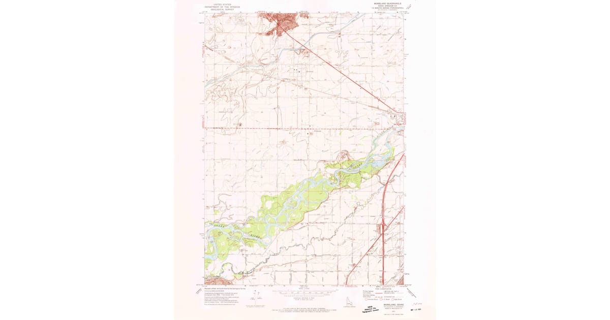 1971 Map of Moreland, ID — High-Res | Pastmaps