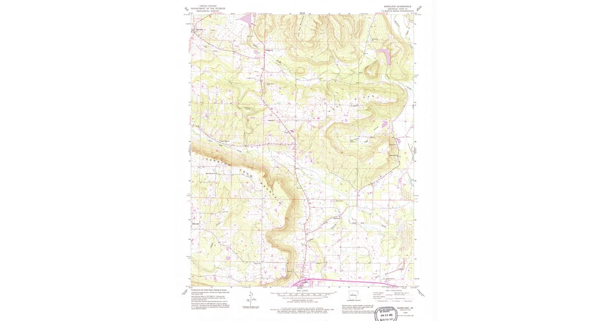 1989 Map of Moreland, Pope County, AR — High-Res | Pastmaps