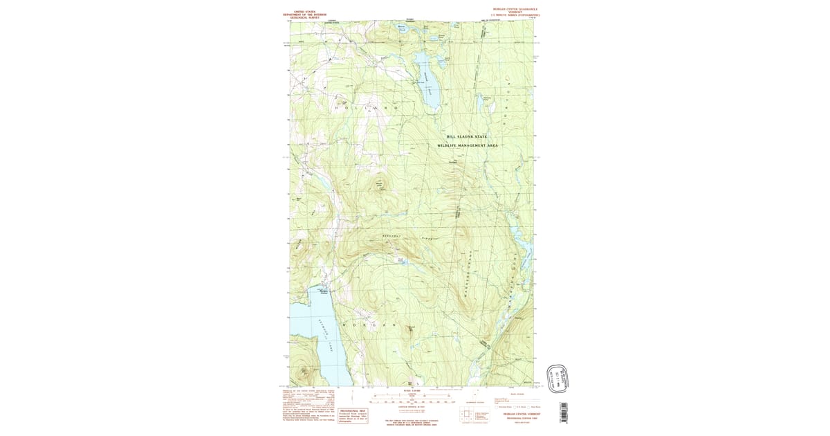 1989 Map of Morgan Center, Orleans County, VT — High-Res | Pastmaps