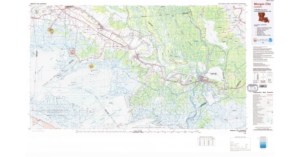 1980s Maps of Morgan City, LA | Pastmaps