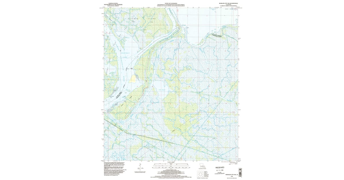 1994 Map of Morgan City SW, Terrebonne Parish, LA — High-Res | Pastmaps
