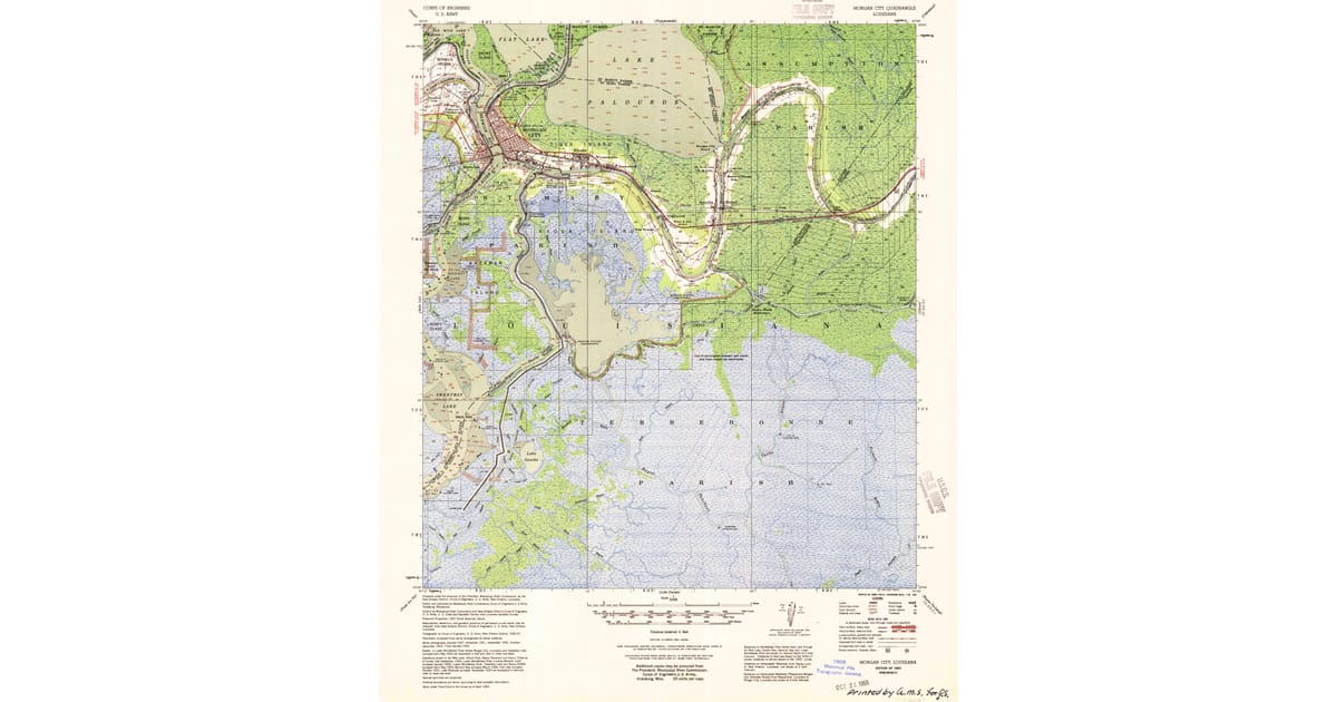 1954 Map of Morgan City, LA — High-Res | Pastmaps