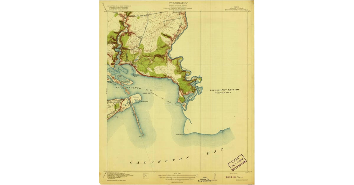 1919 Map of Morgan Point, Chambers County, TX — High-Res | Pastmaps