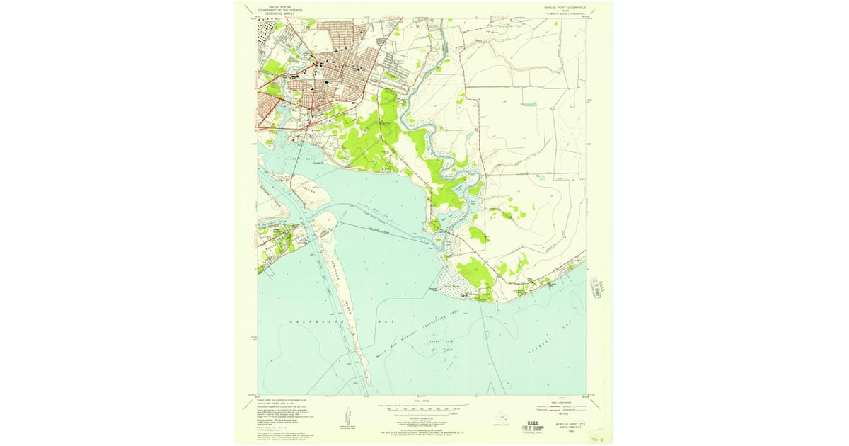 1956 Map of Morgan Point, Chambers County, TX — High-Res | Pastmaps