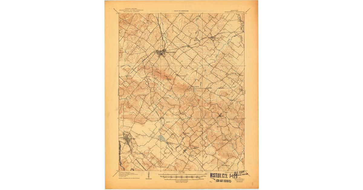 1907 Map of Morganfield, KY — High-Res, 1945 Print | Pastmaps