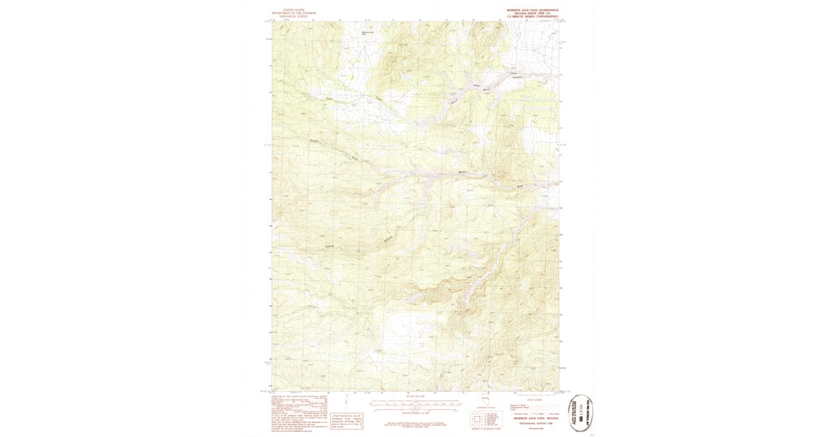 1986 Map of Mormon Jack Pass, White Pine County, NV — High-Res | Pastmaps