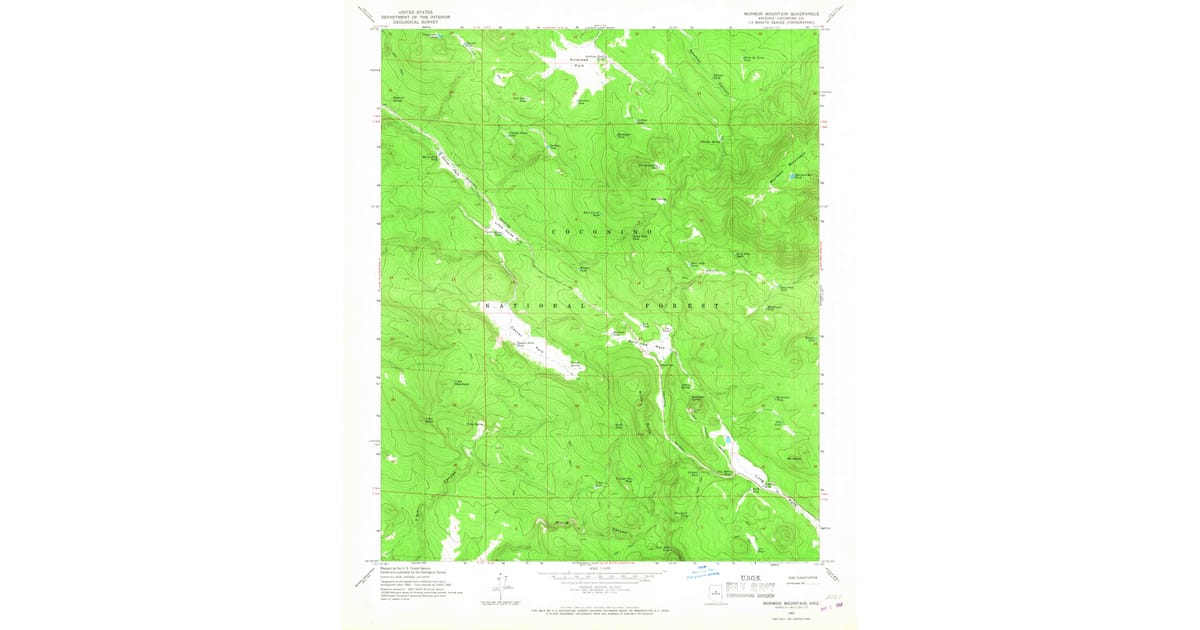 1965 Map of Mormon Mountain, Coconino County, AZ — High-Res | Pastmaps