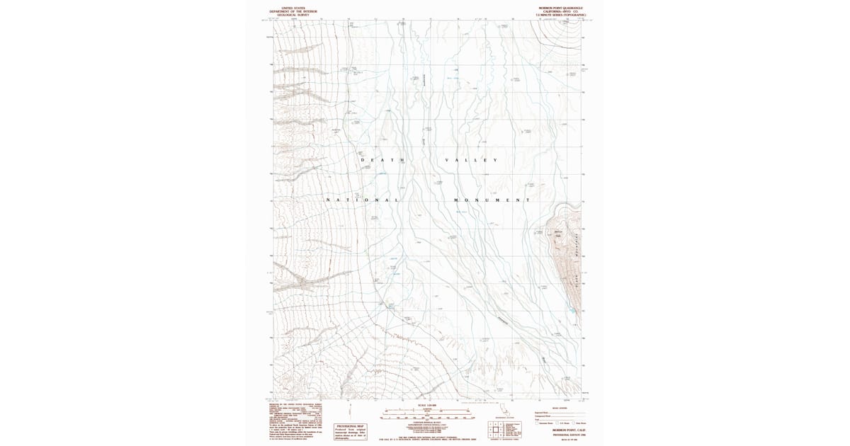 1986 Map of Mormon Point, Inyo County, CA — High-Res | Pastmaps
