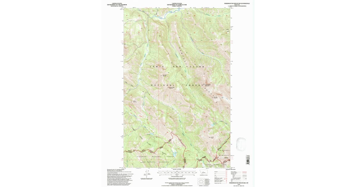 1995 Map of Morningstar Mountain, Pondera County, MT — High-Res | Pastmaps
