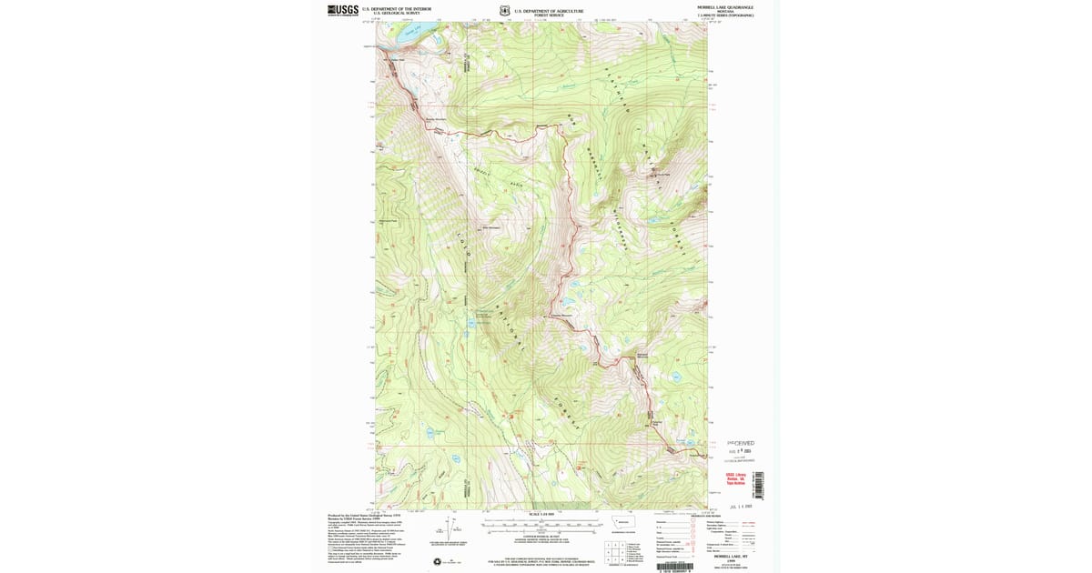 1999 Map of Morrell Lake, Powell County, MT — High-Res | Pastmaps