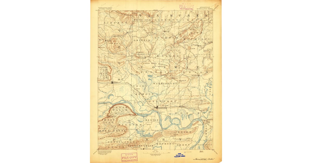 1894 Map of Morrillton, Conway County, AR — High-Res | Pastmaps