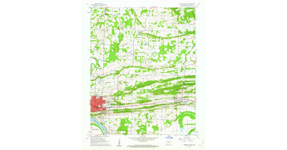 1961 Map of Morrilton East, Conway County, AR — High-Res | Pastmaps