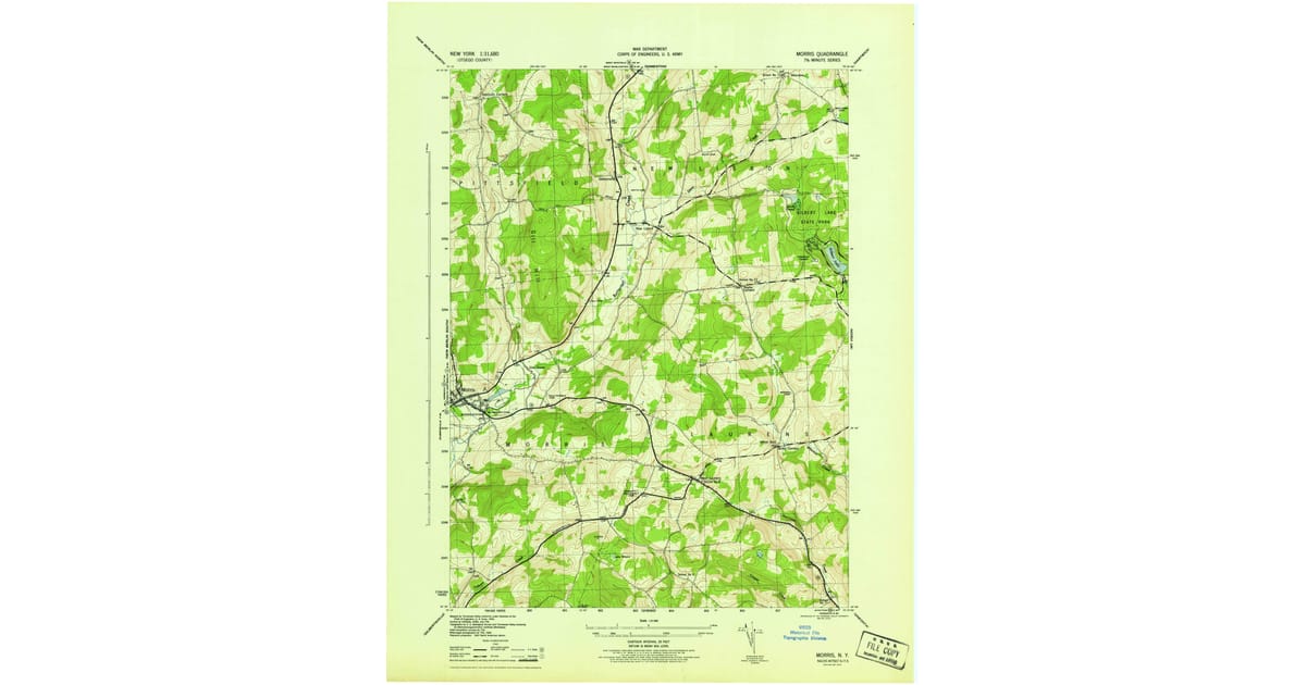 1945 Map of Morris, Otsego County, NY — High-Res | Pastmaps