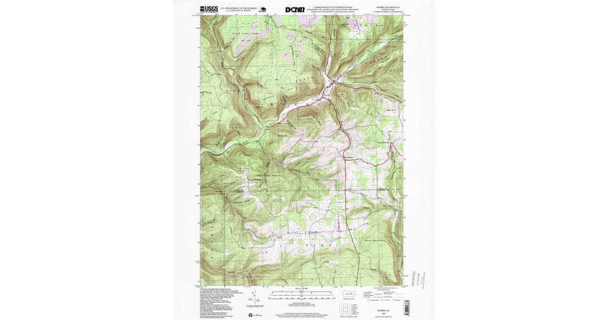 1994 Map of Morris, Tioga County, PA — High-Res | Pastmaps