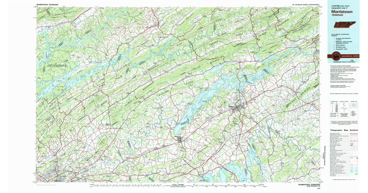 1980s Maps of Brookside Mill, TN | Pastmaps