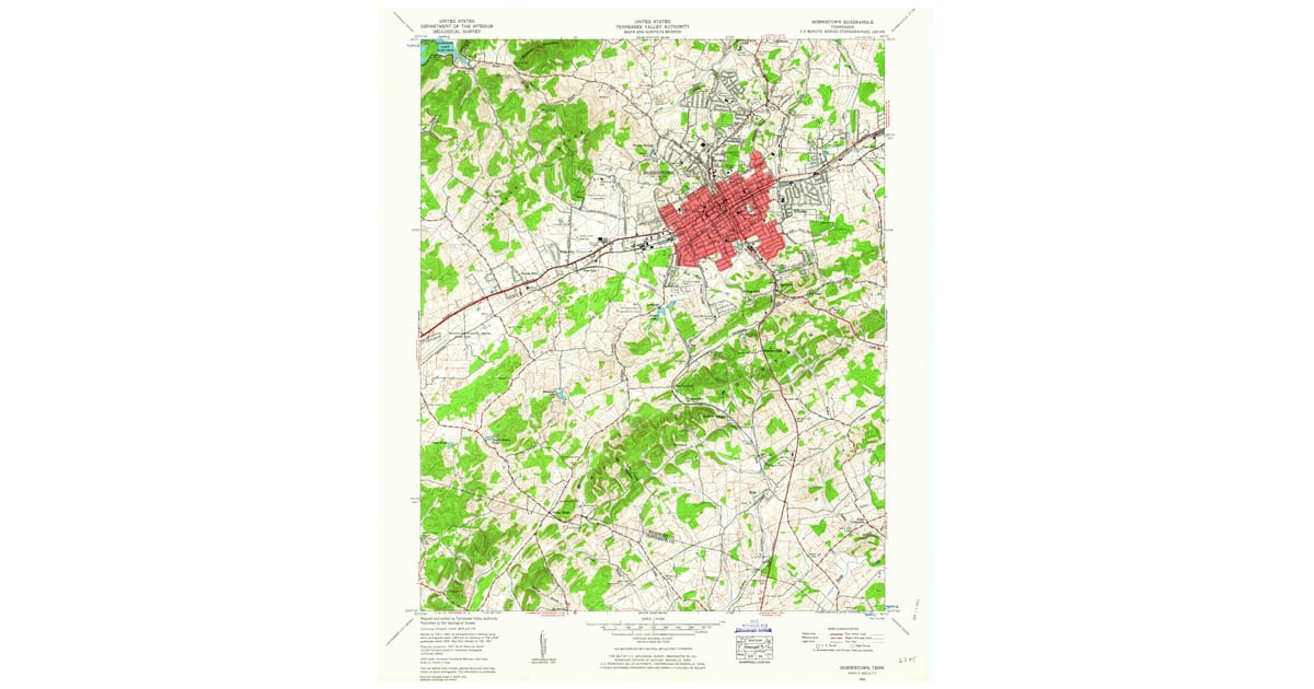 1961 Map of Morristown, TN — High-Res | Pastmaps