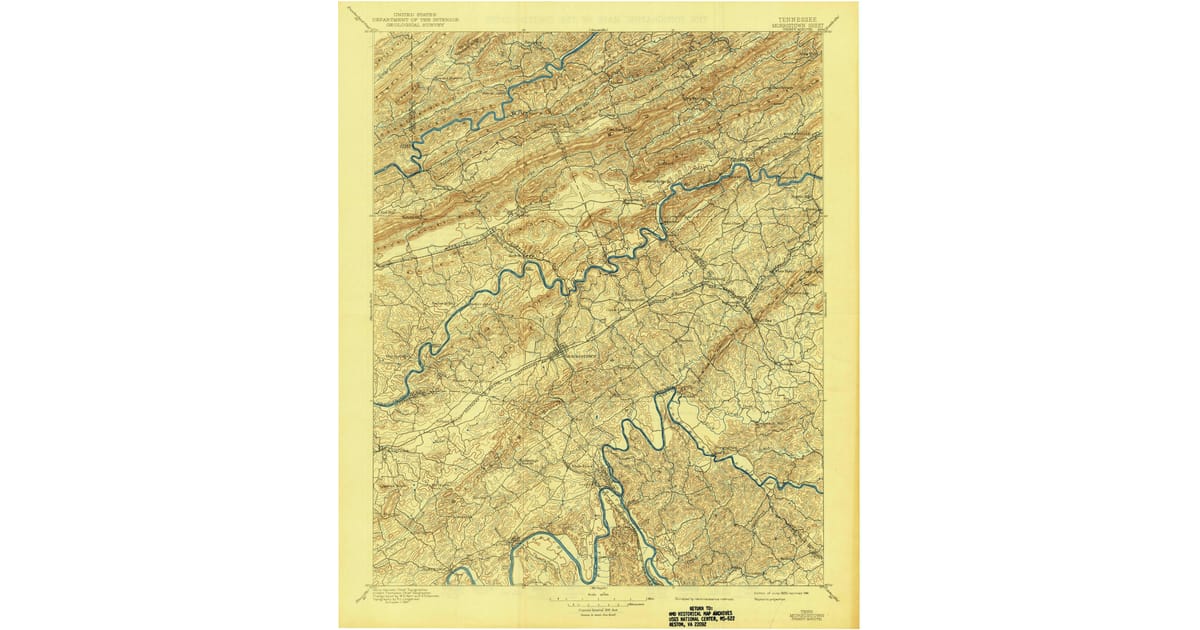 1895 Map of Morristown, TN — High-Res, 1941 Print | Pastmaps
