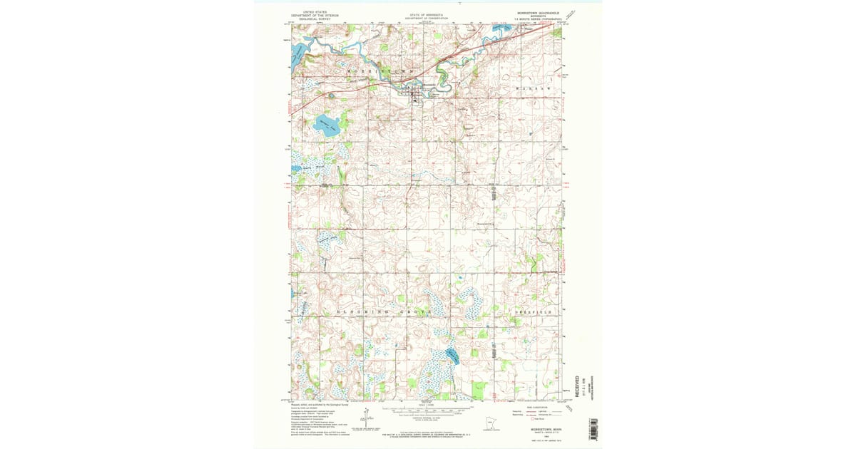 1962 Map of Morristown, MN — High-Res | Pastmaps