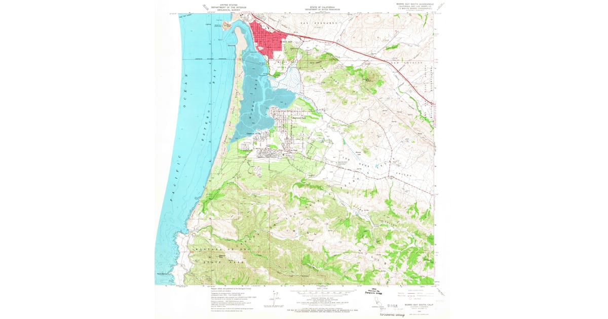 1965 Map of Morro Bay South, San Luis Obispo County, CA — High-Res ...