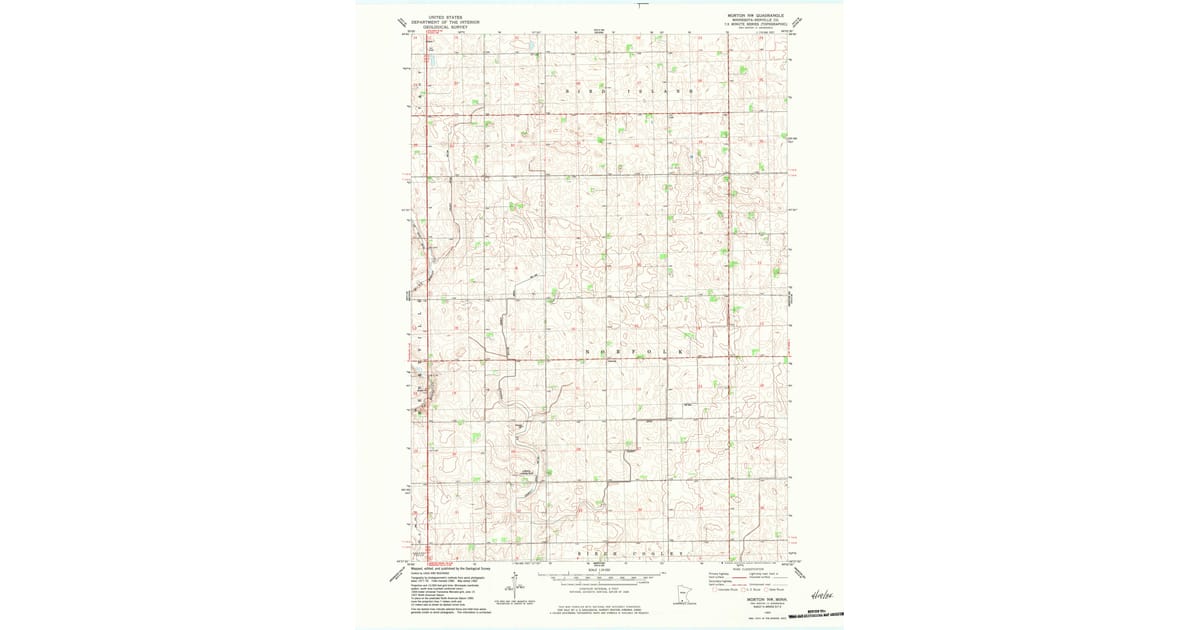 1983 Map of Morton NW, Renville County, MN — High-Res | Pastmaps