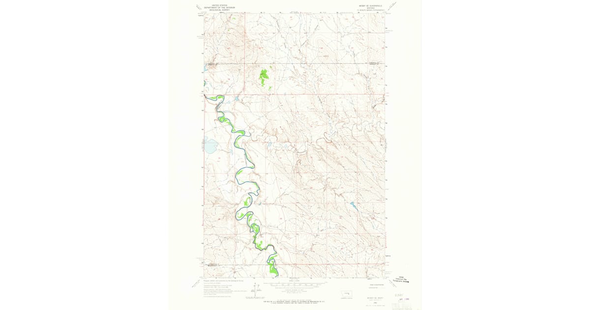 1962 Map of Mosby SE, Rosebud County, MT — High-Res | Pastmaps