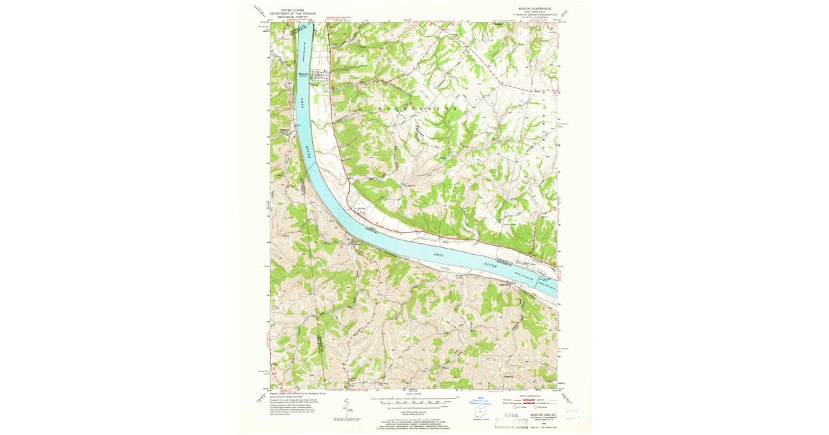 1953 Map of Moscow, OH — High-Res, 1966 Print | Pastmaps