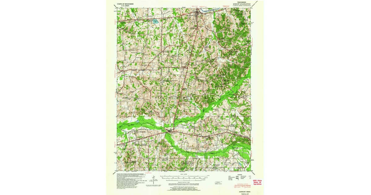 1949 Map of Moscow, TN — High-Res | Pastmaps