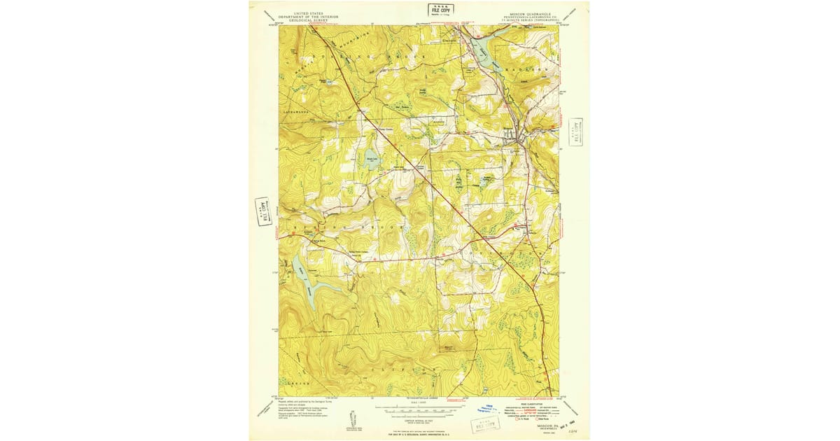1949 Map of Moscow, PA — High-Res | Pastmaps