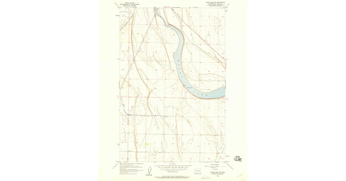 1956 Map of Moses Lake NW, Grant County, WA — High-Res | Pastmaps