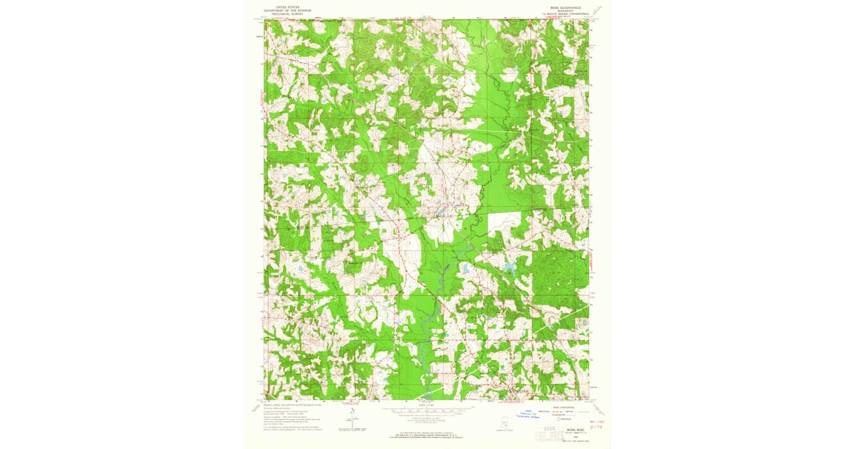 1964 Map of Moss, Jones County, MS — High-Res | Pastmaps