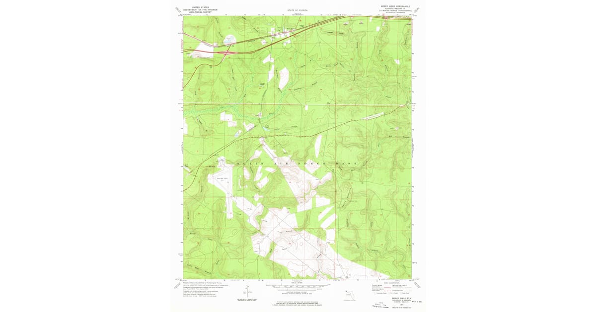 1973 Map of Mossy Head, Walton County, FL — High-Res | Pastmaps