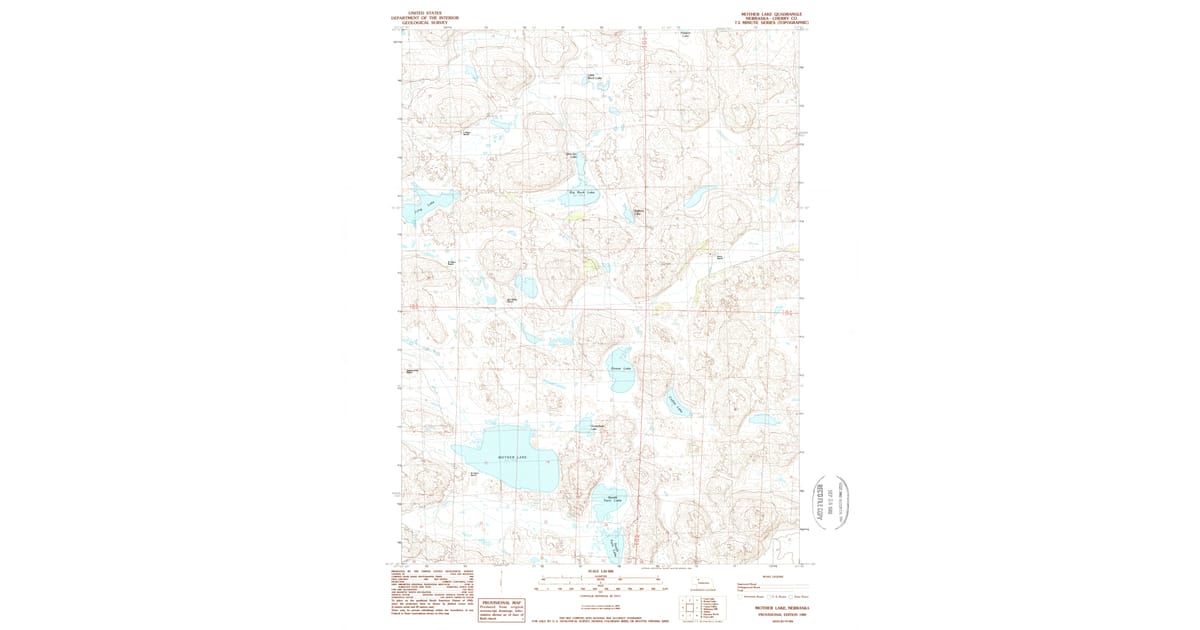 1989 Map of Mother Lake, Cherry County, NE — High-Res | Pastmaps