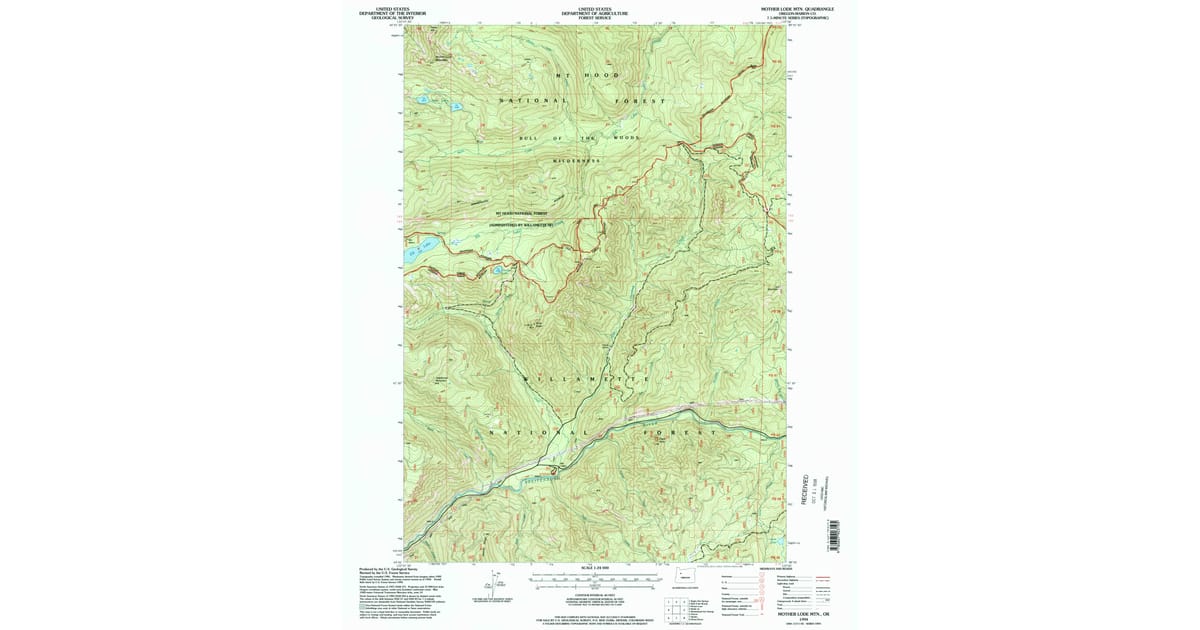 1994 Map of Mother Lode Mtn, Marion County, OR — High-Res | Pastmaps